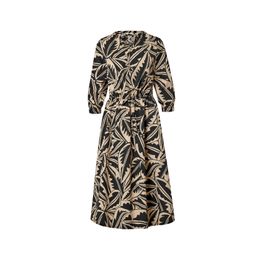 Tchibo - Popeline-Kleid mit Palmenbl&auml;tter-Druck - Damen - Gr. 50 - schwarz/print