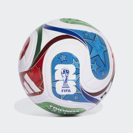 Fu&szlig;ball adidas Performance "WC LGE" Gr. 5, wei&szlig;, royal blau, solar blau, power rot, B&auml;lle, 5, 0,4 g, Thermoplastisches Polyurethan (TPU), WM, B:22,3cm H:17,3cm T:22cm