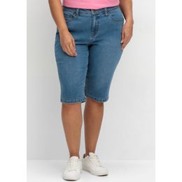 sheego Gro&szlig;e Gr&ouml;&szlig;en Jeansbermudas in Curvy-Schnitt PIA, blue denim, Gr&ouml;&szlig;e 52 - Damen