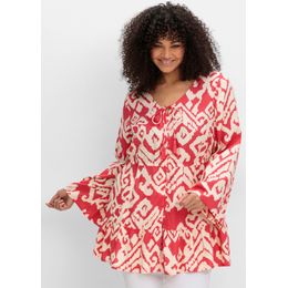 sheego by Joe Browns sheego Gro&szlig;e Gr&ouml;&szlig;en Volantbluse mit Grafikprint, hummer-gemustert, Gr&ouml;&szlig;e 56 - Damen