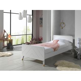 Jugendbett Vipack "Billy, Einzelbett 90/200, inkl. Rolllattenrost, modernes Design", wei&szlig;, B:95cm H:73,5cm L:203,6cm, Betten, Jugendbett, universell einsetzbar, verschiedene Farben zur Wahl