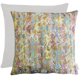 Dekokissen Apelt "Charme", pastellfarben, zartes rose, gelb, mint, meliert, B:46cm H:0,5cm L:46cm, Baumwolle, Polyester, Dekokissen_Sitzkissen_Kissenh&uuml;llen, besonderes Jacquardgewebe als All-over mit Kreuzstichmuster
