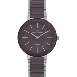 Quarzuhr Jacques Lemans "Monaco", grau, grau, Armbanduhren, Damen, Quarzuhr, Armbanduhr, Damenuhr, Keramik, analog