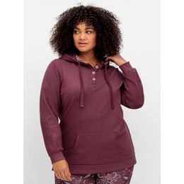 sheego by Joe Browns sheego Gro&szlig;e Gr&ouml;&szlig;en Kapuzensweatshirt mit K&auml;ngurutasche, weinrot, Gr&ouml;&szlig;e 44/46 - Damen