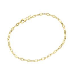 Armband Luigi Merano "fantasief&ouml;rmig mit diamantierten Gliedern, Gold 375", gold, Armb&auml;nder, Damen, 19cm, Gelbgold 375, Armband