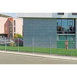 Doppelstabmattenzaun Alberts "Grundset", silber (silberfarben), H:120cm, Stahl, Zaunelemente, H&ouml;he: 80-200 cm, Gesamtl&auml;nge: 4-30 m, zum Einbetonieren