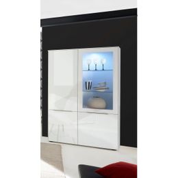 M&auml;usbacher Vitrine M&Auml;USBACHER "Mix Box 0771_VR_1-1GL", wei&szlig; (wei&szlig; matt lack, glas wei&szlig; matt), Schr&auml;nke, Vitrine, H&ouml;he 179 cm