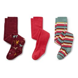 Tchibo - 3 Kinder-Frottee-Thermostrumpfhosen - M&auml;dchen - Gr. 98/104 - weinrot