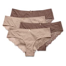 Tchibo - 4 Brazilslips - Damen - Gr. XL - braun