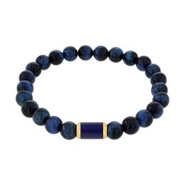Armband Amor, gelbgoldfarben, dunkelblau, dunkelblau, Armb&auml;nder, Herren, 19cm, Edelstahl, Armband, mit Tigerauge