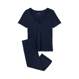 Tchibo - 3/4-Pyjama-Set - Damen - Gr. M - dunkelblau