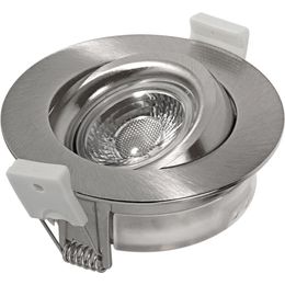 Heitronic LED Einbaustrahler "DL6809", grau (nickelfarben), 1, &Oslash; 7,9cm H: 3,4cm, 1 Stk., Leuchten, Einbaulampe, Einbauleuchte, LED-Downlight, schwenk- und dimmbar, LED Einbaustrahler LED Deckeneinbaustrahler