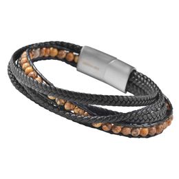 Adelia&acute;s Armband ADELIA&acute;S "Unisex Armband &ndash; Lederarmband aus Leder mit Jaspis 19 cm", schwarz, Armb&auml;nder, Damen, 19cm, Leder, Armband, Perfekt als Geschenk zum Muttertag