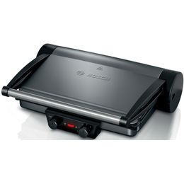Kontaktgrill Bosch "TCG4215, 3-in1-Kontaktgrill, Temperaturregler, einfache Reinigung", silber, B:40cm H:11,5cm T:33cm, Kontaktgrill_Standgrill_Tischgrill_Teppanyakigrill, Fettablaufrinne, Auflaufform, herausnehmbare Aluminium-Grillplatten