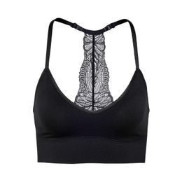 Tchibo - Seamless-Bustier mit Spitze - Damen - Gr. XS - schwarz