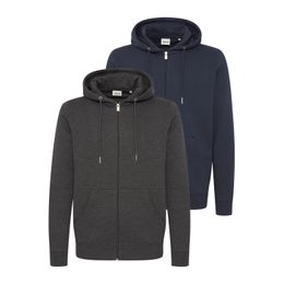 !Solid Sweatjacke SOLID "Sweatjacke SDMColineareg 2 Pack", Herren, Gr. XL, blau (dgm, navy), Obermaterial: 65% Polyester PES. 35% Baumwolle CO., Sweatjacken Sweatjacke