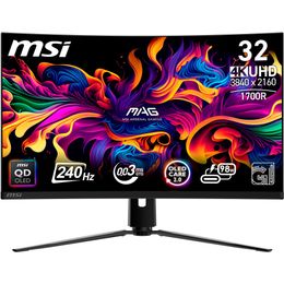 MSI Curved-Gaming-OLED-Monitor "MPG 321CURX QD-OLED", Energieeffizienz: G (A-G), schwarz, Monitore