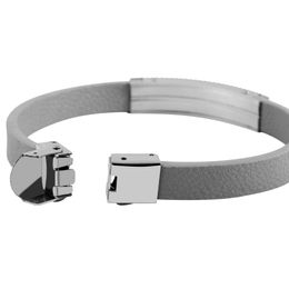 Adelia&acute;s Armband ADELIA&acute;S "Unisex Armband aus Leder 24 cm", grau, Armb&auml;nder, Damen, 24cm, Leder, Armband, Ideal als Geschenk &ndash; dezent und elegant