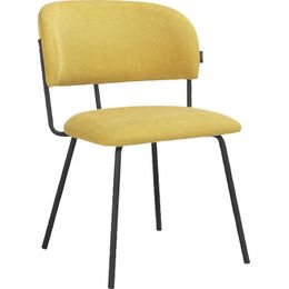 Esszimmerstuhl OTTO HOME "Taous", braun (curryfarben, schwarz, curry), B:58cm H:80cm T:59cm, Stoff, St&uuml;hle, Esszimmerstuhl, Sitz und R&uuml;cken mit Polsterung, mit Gestell aus Metall, Sitzh&ouml;he 48 cm