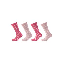 Socken s.Oliver "4er Pack", M&auml;dchen, Gr. 27-30, rosa (polignac), 37% Viskose, 35% Polyester, 25% Polyamid, 3% Elasthan, gepunktet, Socken Socken