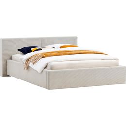 Meise M&ouml;bel Polsterbett MEISE.M&Ouml;BEL "Cube wahlweise mit Matratze und Bettkasten", beige (beige, beige), B:180cm L:227cm, Betten, Polsterbett, extra flaches Kopfteil, erh&auml;ltlich in den Breiten 140cm, 160cm & 180cm