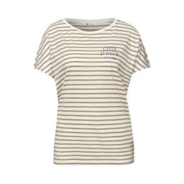 Street One T-Shirt - Damen - Gr. 42 - beige/gestreift