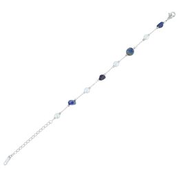 Adelia&acute;s Gliederarmband ADELIA&acute;S "Damen Armband &ndash; Kugelarmband aus Edelstahl mit Lapis 23 cm", silber, Armb&auml;nder, Damen, 23cm, Edelstahl, Gliederarmband, Sch&ouml;ne Geschenkidee zum Jubil&auml;um
