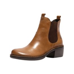 Stiefelette Fly London "Fly London Stiefelette Leder/Textil", Damen, Gr. 38, braun (camel), Leder, Textil, Schuhe Stiefelette