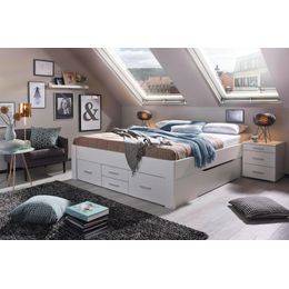 Bett Rauch "Scala", wei&szlig;, B:165cm H:60cm L:207cm, Betten, Bett, mit Schubk&auml;sten in 3 Varianten