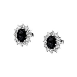 Paar Ohrstecker Firetti "Schmuck Geschenk Silber 925 Ohrschmuck Ohrringe Lady D Diana Royal", schwarz (silberfarben, onyxschwarz, kristallwei&szlig;, onyxschwarz, kristallwei&szlig;), Ohrringe, Damen, Silber 925 (Sterlingsilber), mit Glasstein, Zirkonia (synth.)