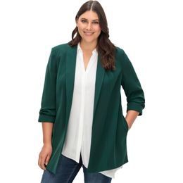 sheego Damen Longblazer mit Schalkragen tiefgr&uuml;n Gr&ouml;&szlig;e 54