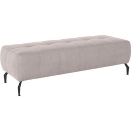 Hocker DOMO collection "Trento, mit Kufenfu&szlig; oder Einzelfu&szlig;", grau (taupe), B:153cm H:45cm T:62cm, Luxus-Microfaser (100% Polyester);Struktur fein (100% Polyester);Struktur weich /Chenille-Optik (70% Polyacryl, 30% Polyester), Hocker, Polsterhocker, Fu&szlig;h&ouml;he passend f&uuml;r g&auml;ngige Saugroboter