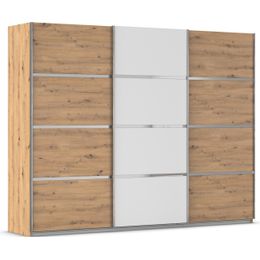 Kleiderschrank Rauch "Schwebet&uuml;renschrank Garderobe Schrank TOP ANGEBOT Avola", wei&szlig; (eiche artisan, alpinwei&szlig;, leisten chrom), B:271cm H:229cm T:62cm, Holzwerkstoff, Schr&auml;nke, Kleiderschrank, mit eleganten Zierleisten in Chrom, Schwarz oder Wei&szlig; MADE IN GERMANY