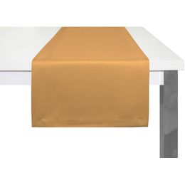 Tischl&auml;ufer Adam "Uni Collection" Gr. 1, gelb (curry), B:50cm L:150cm, Bio-Baumwolle, Tischdecken