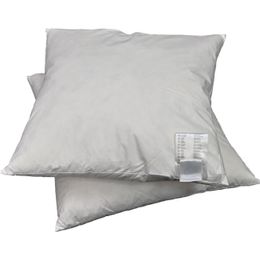 Federkopfkissen OTTO HOME "Emrra Mit Kopfkissengr&ouml;&szlig;en von 2x 40x40 cm bis 2x 50x50 cm", wei&szlig;, neutral, B:45cm L:45cm, Bezug: 100% Baumwolle. F&uuml;llung: 100% Entenfeder, Kopfkissen, 2-tlg. Kissen-Set, Kuschelkissen, Dekokissen oder Sofakissen