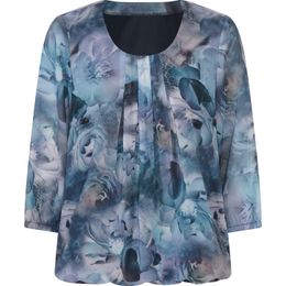 CR&Eacute;ATION L Damen Georgettebluse im Bl&uuml;ten-Dessin marine-bedruckt Gr&ouml;&szlig;e 38