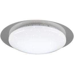 REALITY LEUCHTEN LED Deckenleuchte "Joleen", wei&szlig;, 1, &Oslash; 35cm H: 10cm, 1 Stk., Leuchten, &Oslash; 35 cm mit RGB Backlight, Starlight-Effekt, inkl. Fernbed., Dimmer, LED Deckenleuchte