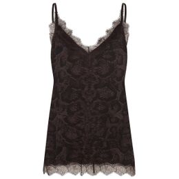 Spaghettitop rosemunde "Billie Strap Top", Damen, Gr. 36, braun, Obermaterial: 90% Polyester, 10% Elasthan, unifarben, normal h&uuml;ftlang, V-Ausschnitt, Tops, Vintage-Spitzenbesatz an Ausschnitt und Saum, feminin