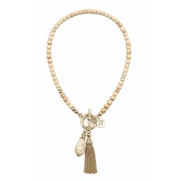 Kette mit Anh&auml;nger "Toscana", Damen, Gr. onesize, Glas, beige (creme), Collezione Alessandro, Basic, Halsketten, aus echten Glasperlen