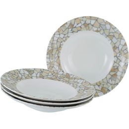 Pastateller Creatable "Stone Collection Siena, Teller Set, 4-tlg.", bunt, H:5cm &Oslash;:27cm, Porzellan, Speiseteller, Italienische Eleganz, Vielseitig einsetzbar