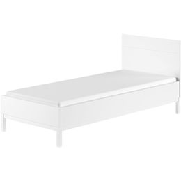 Einzelbett Vipack "in gradlinigem Design, glattem Kopfteil und pflegeleichter Oberfl&auml;che", wei&szlig; (wei&szlig;, wei&szlig;, wei&szlig;), B:97,5cm H:90cm L:205cm, Betten, 90x200, komfortable Liegeh&ouml;he, vielseitig, wei&szlig; lackiert