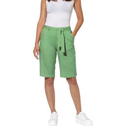 CR&Eacute;ATION L Damen Bermudas mit Bindeband apfel-wei&szlig;-bedruckt Gr&ouml;&szlig;e 40