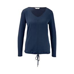 Tchibo - Blusenshirt mit Webeinsatz - Damen - Gr. S - dunkelblau