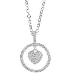 Adelia&acute;s Kette ohne Anh&auml;nger ADELIA&acute;S "Damen Halskette &ndash; Herz aus 925 Silber mit Zirkonia 45 cm", silber, Halsketten, Damen, 45cm, Silber 925 (Sterlingsilber), Ein stilvolles Geschenk f&uuml;r besondere Momente