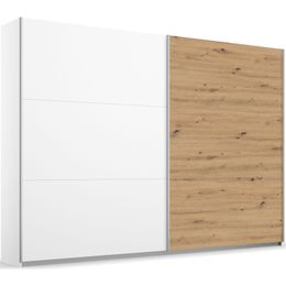 Schwebet&uuml;renschrank Rauch "AURELIO Kleiderschrank Garderobe", wei&szlig; (alpinwei&szlig;, eiche artisan), B:261cm H:210cm T:59cm, Holzwerkstoff, Schr&auml;nke, Schwebet&uuml;renschrank, 3 verschiedene Ausstattungsvarianten Griffe aus Metall MADE IN GERMANY