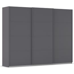 Kleiderschrank Rauch "Schwebet&uuml;renschrank Garderobe Schrank TOP ANGEBOT Avola", grau (graumetallic, leisten graumetallic), B:271cm H:229cm T:62cm, Holzwerkstoff, Schr&auml;nke, Kleiderschrank, mit eleganten Zierleisten in Chrom, Schwarz oder Wei&szlig; MADE IN GERMANY