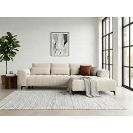 Ecksofa WERK2 "Garay, XXL-Liegefl&auml;che: elektrisch ausziehbar auf ca. 228&times;126 cm", beige, B:287cm H:64cm T:220cm, 100% Polyester, Sofas, Ecksofa, Luxus in &Uuml;bergr&ouml;&szlig;e: XXL-Liegefl&auml;che, Komfort-Ottomane & stilvolle F&uuml;&szlig;e