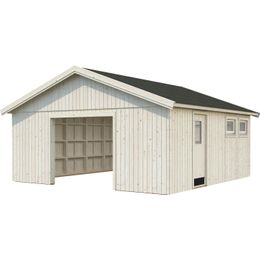 Garage Palmako "Andre", beige (naturbelassen), Massivholz, Garagen, BxTxH: 603x622x216 cm, ohne Tor, natur