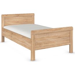 Bett Rauch "Bett Einzelbett Stollenbett EVELYN", braun (eiche sonoma), B:129cm H:94cm L:210cm, Betten, Bett, in Komforth&ouml;he aus Holzwerkstoff in elegantem Stil MADE IN GERMANY