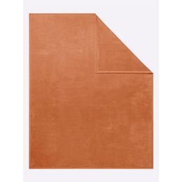 Wohndecke Ibena Gr. 3, orange (terra), B:100cm L:150cm, 58% Baumwolle, 35% Polyacryl, 7% Polyester, Wohndecken, Wohndecke